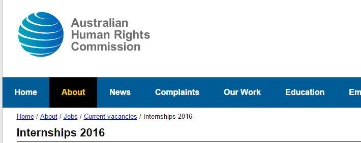 Australian Human Rights Commission Internship, Sydney, Australia