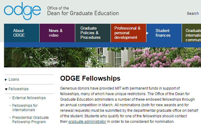 Massachusetts Institute of Technology ODGE Fellowships for US and ...