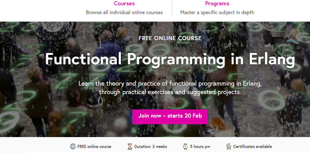 University of Kent Online Course -Functional Programming in Erlang