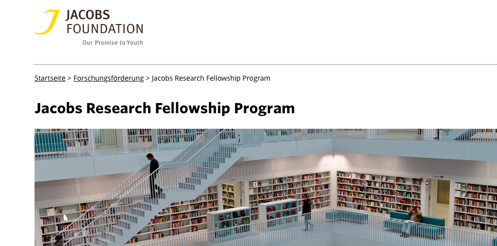 Jacobs Research Fellowship Program on Child and Youth Development 2018