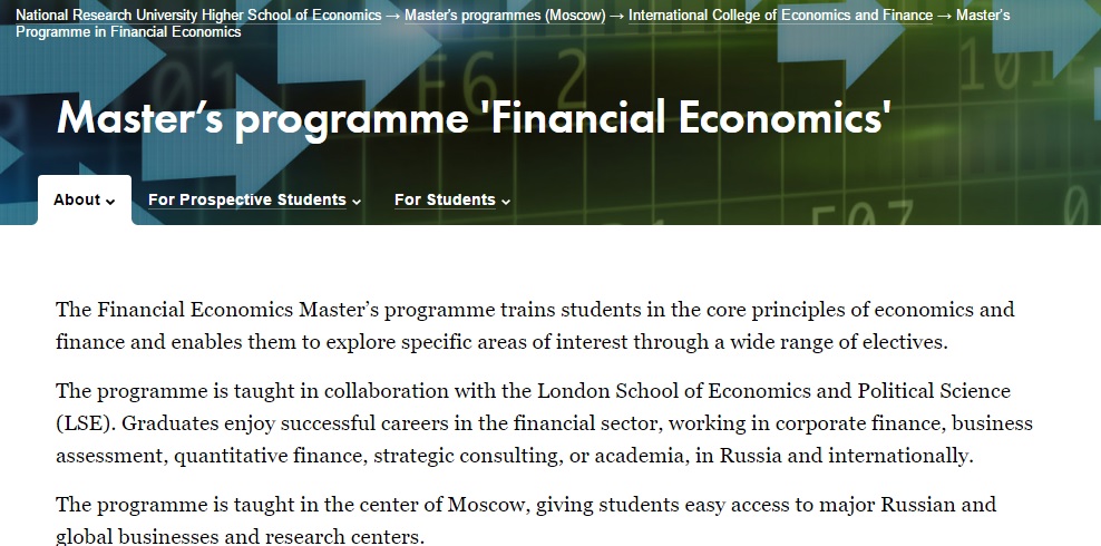 National Research University Higher School of Economics Master’s ...