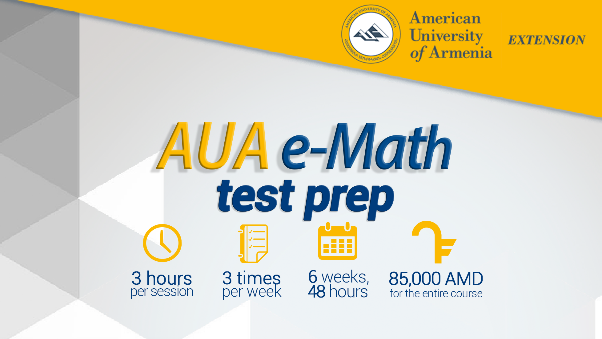 AUA E-Math Test Preparatory Course, AUA, Yerevan, Armenia