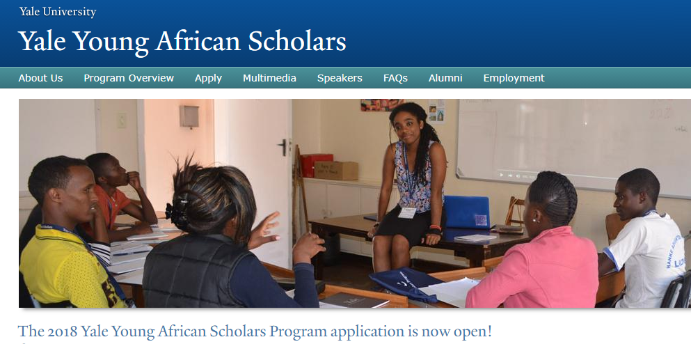 Yale University Young African Scholars Program 2018, USA